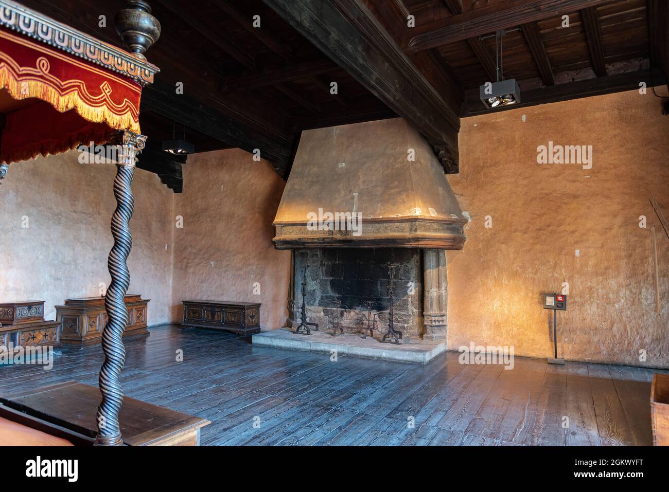 The castle of Fénis, located in the municipality of the same name, is ...