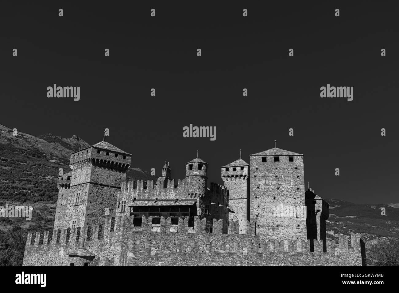 The castle of Fénis, located in the municipality of the same name, is ...