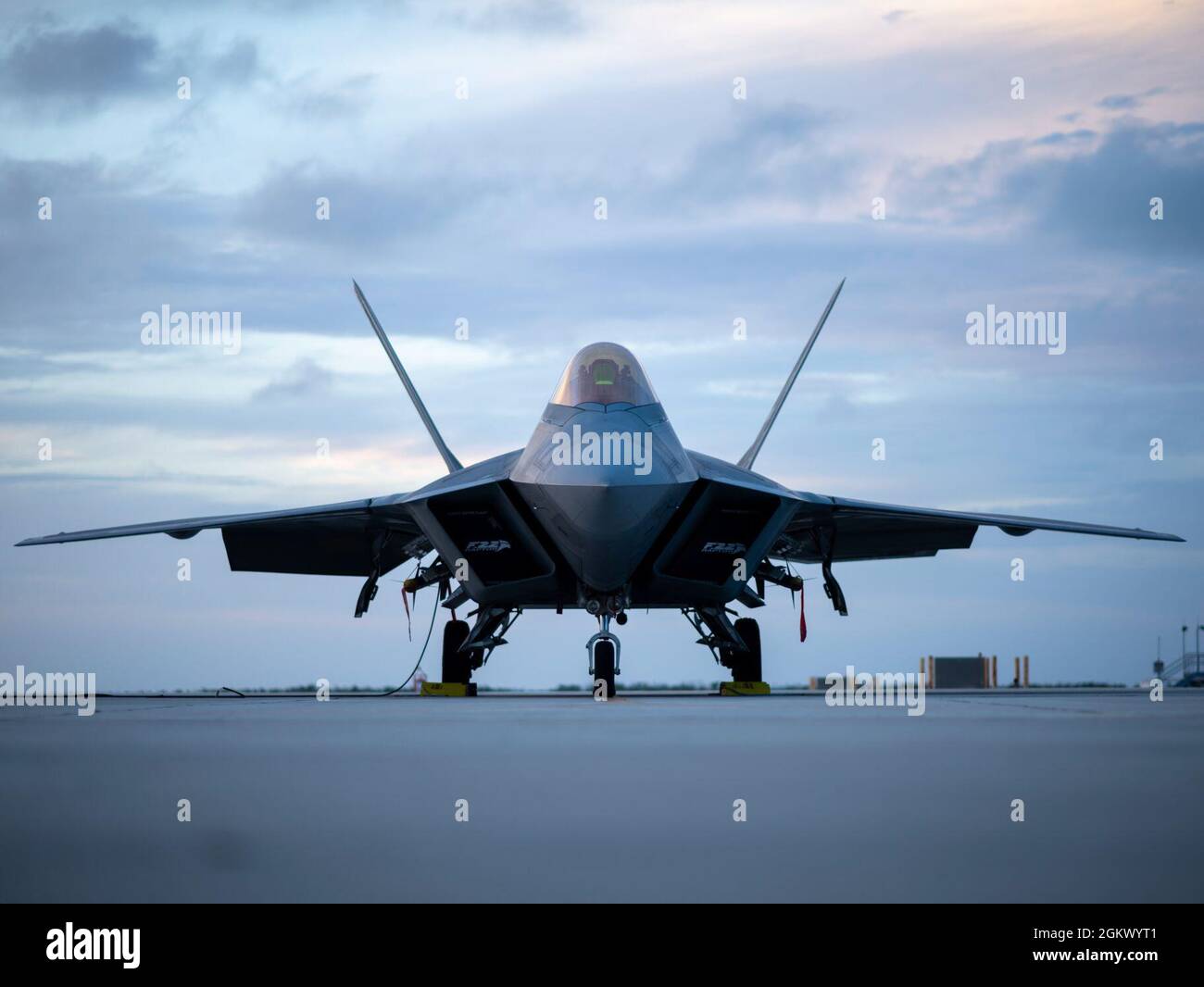 A U.S. Air Force F-22 Raptor assigned to the 325th Fighter Wing during ...