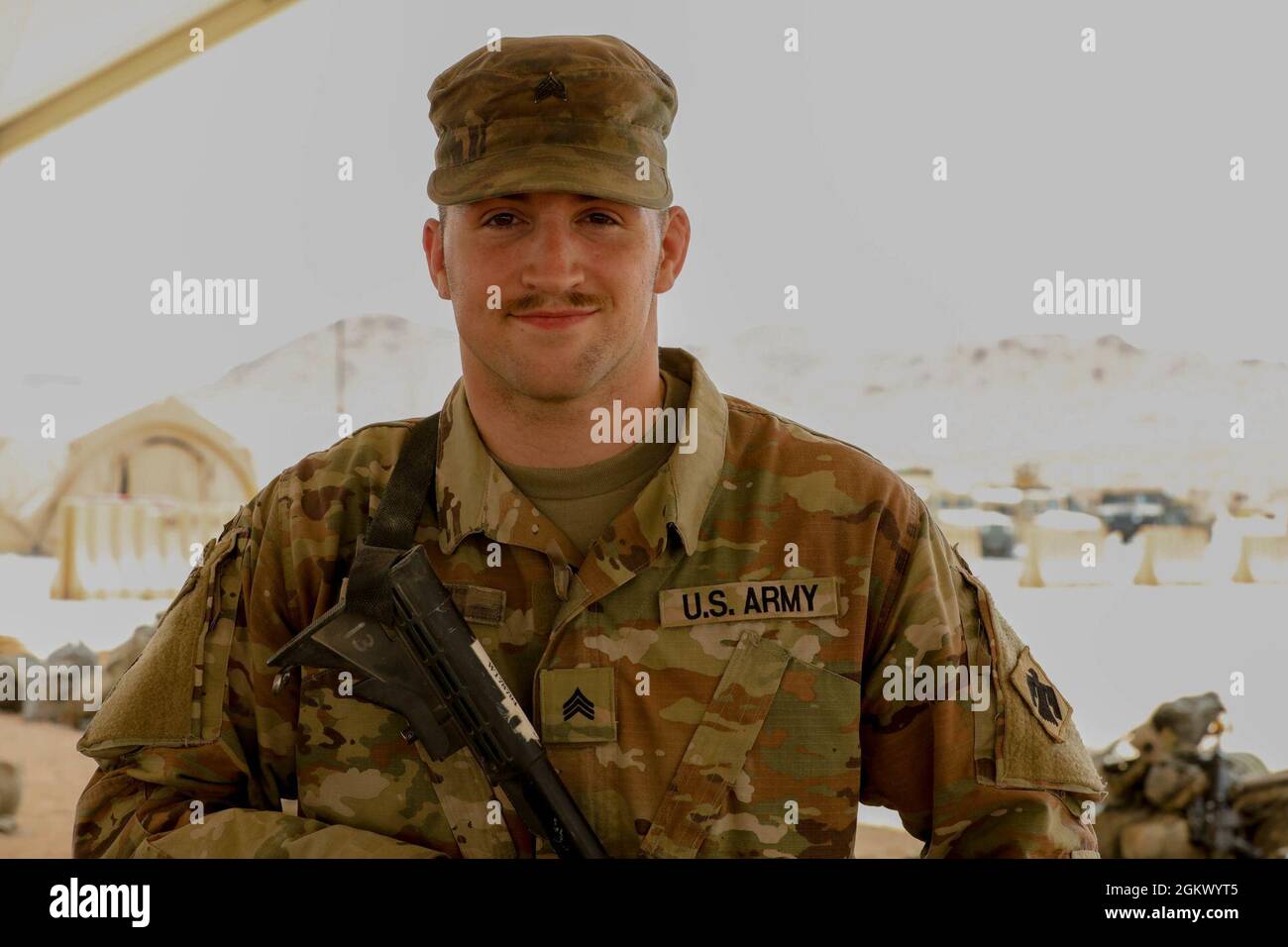 Sgt. Justin Budd, a Soldier assigned to 45th Infantry Brigade Combat ...