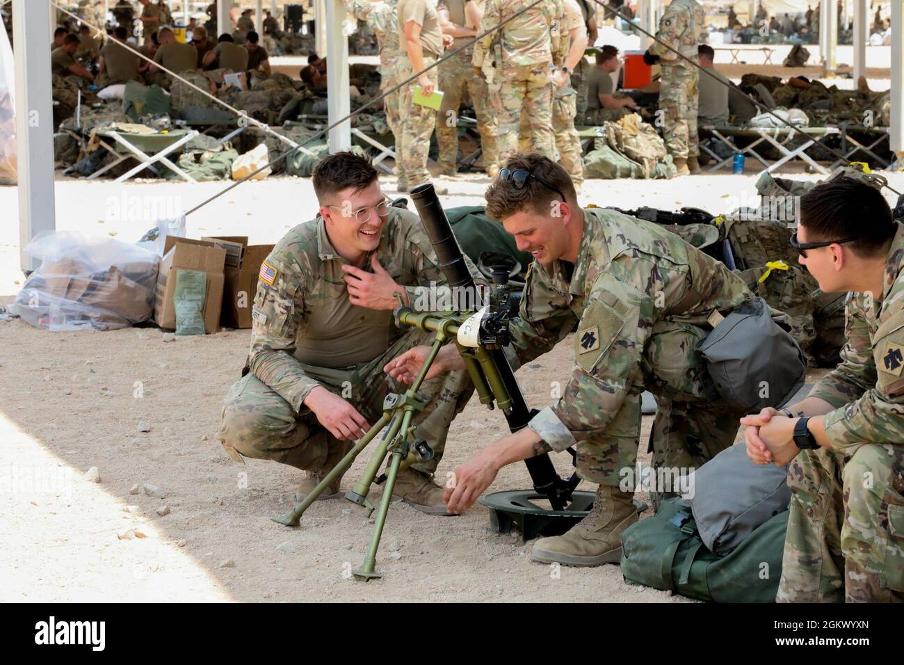 Soldiers assigned to the 45th Infantry Brigade Combat Team, prepare for ...