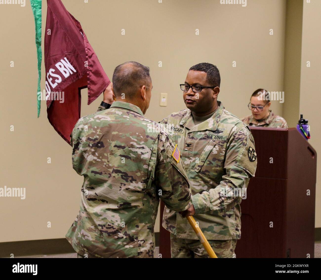 Army Reserve Col. Robert L. McCary, center, new commander of the 7306th ...
