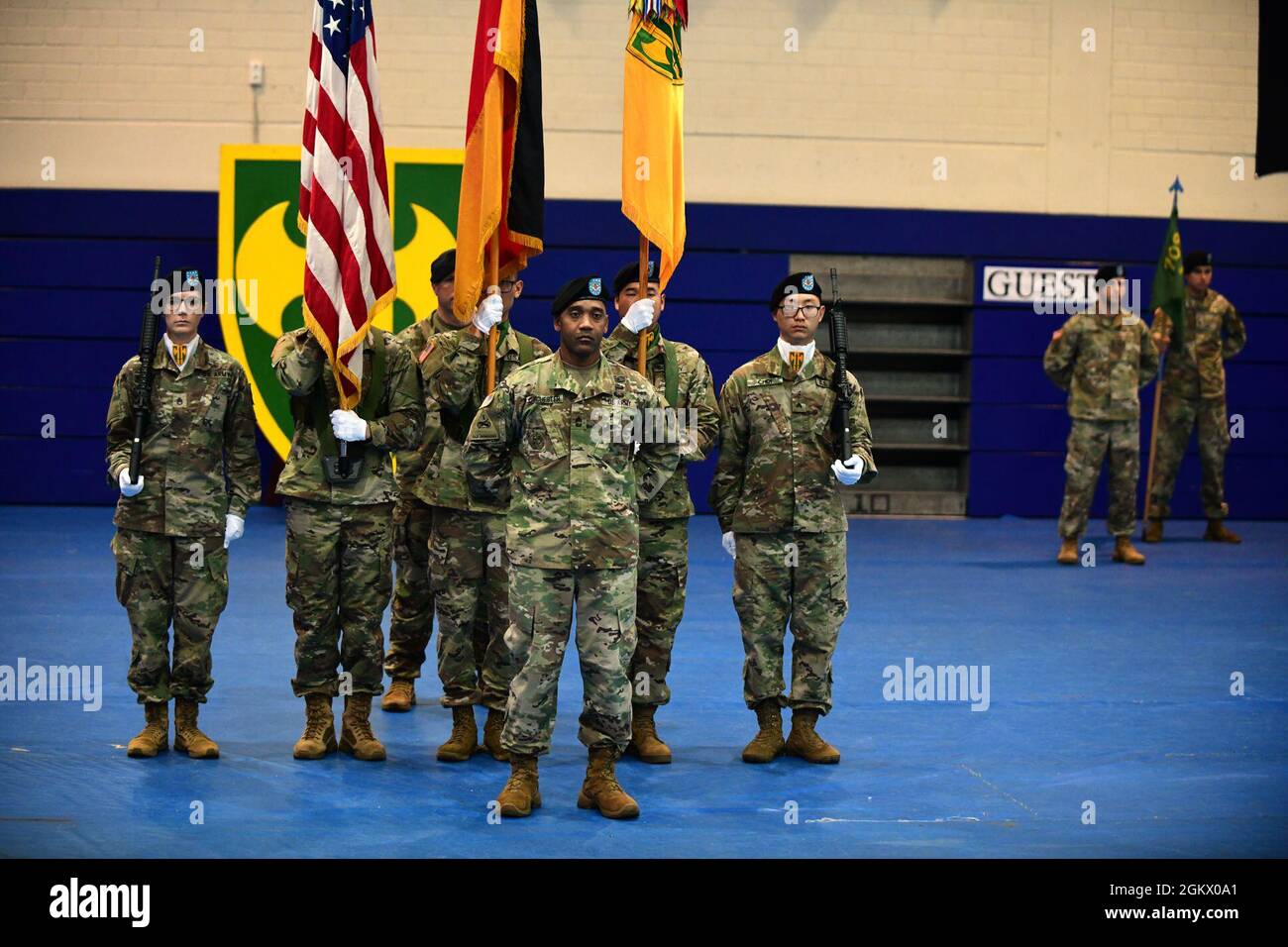 U.S. Solders assigned to the 18th Military Police Brigade Honor Guard ...