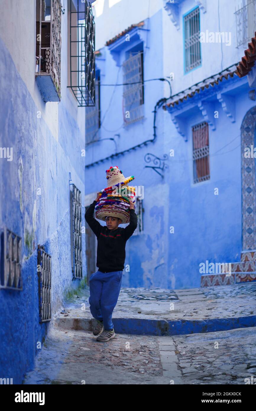 Street scene in the Chefchaouen, Morocco, Africa Stock Photo - Alamy