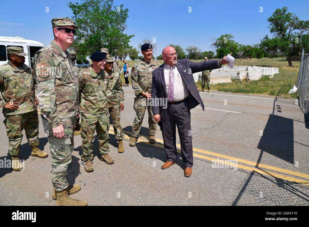 Harry Briesmaster (right), 75th Civil Engineer Group director, briefs ...