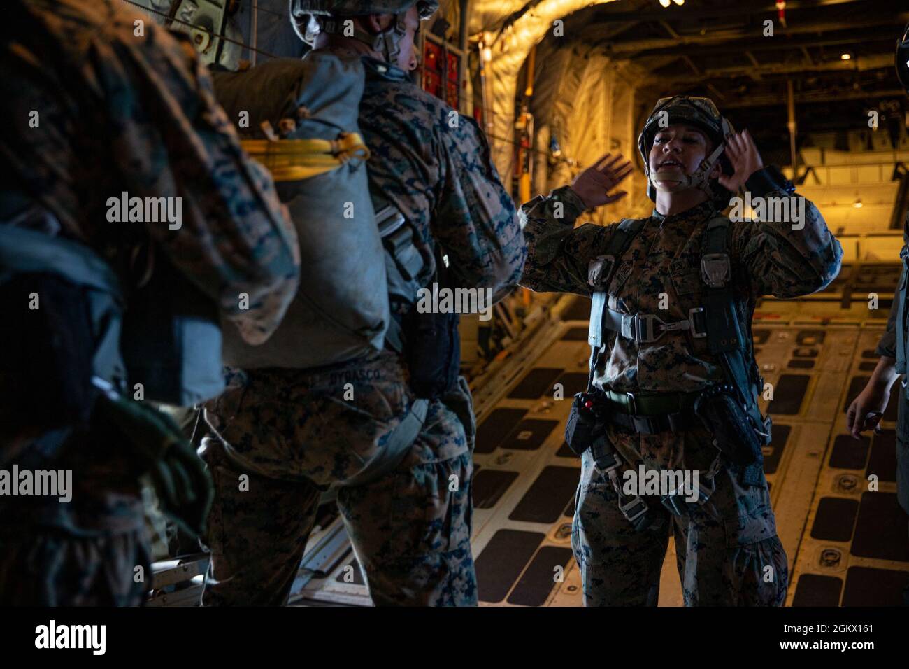 U.S. Marine Corps Sgt. Claryssa Salcedo, an air delivery specialist ...