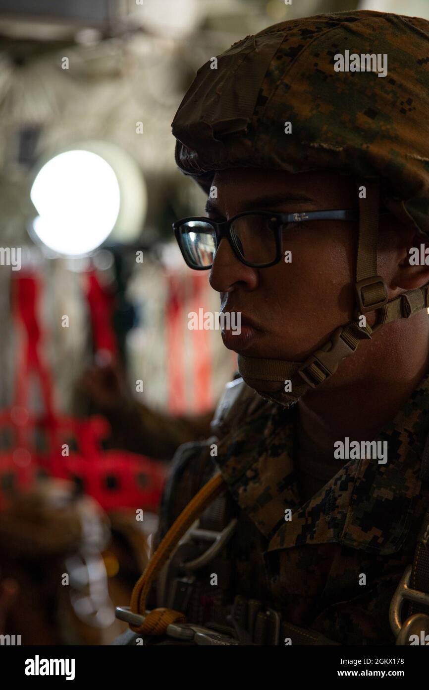 A U.S. Marine with 3d Landing Support Battalion, Combat Logistics ...