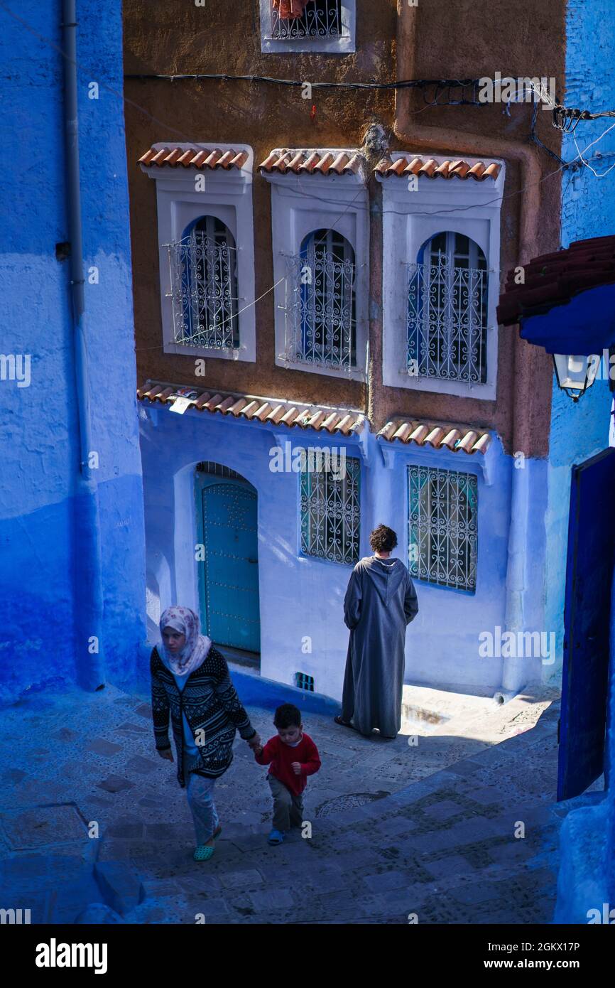 Street scene in the Chefchaouen, Morocco, Africa Stock Photo - Alamy