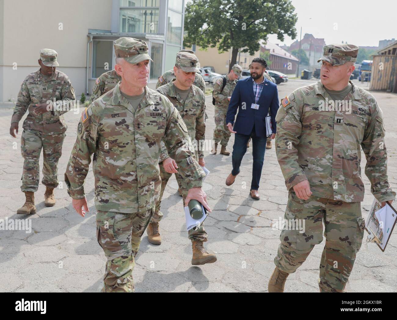 Maj. Gen. Douglas A. Sims II (left), commander of the 1st Infantry ...