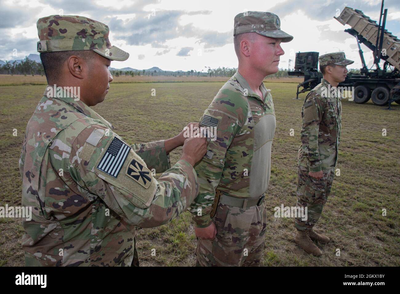Sgt. Ezekiel Tamayo promotes Spc. Taylor Blitch, patriot launching ...