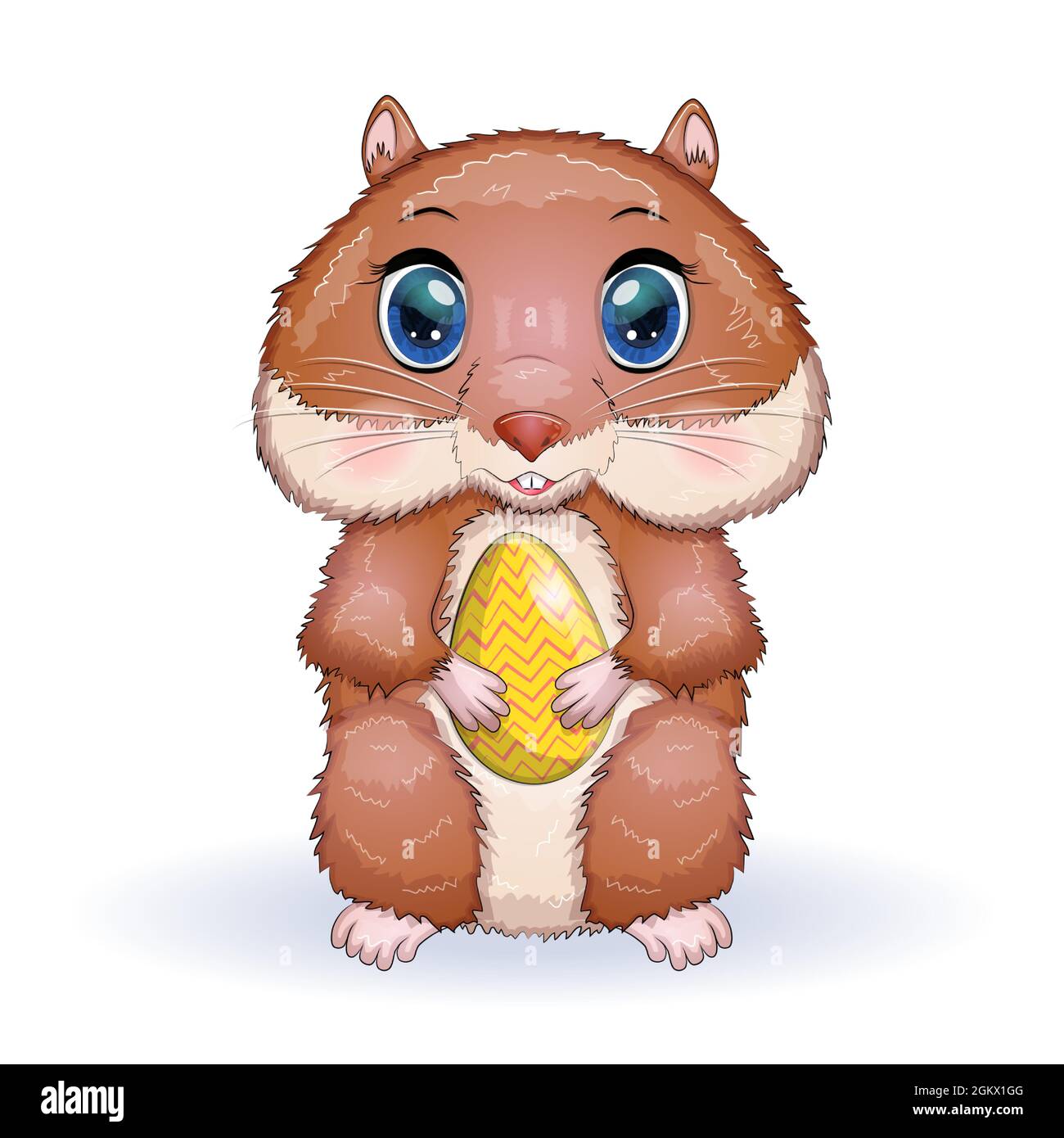 Cute hamster with easter egg, hamster cartoon characters, funny animal ...