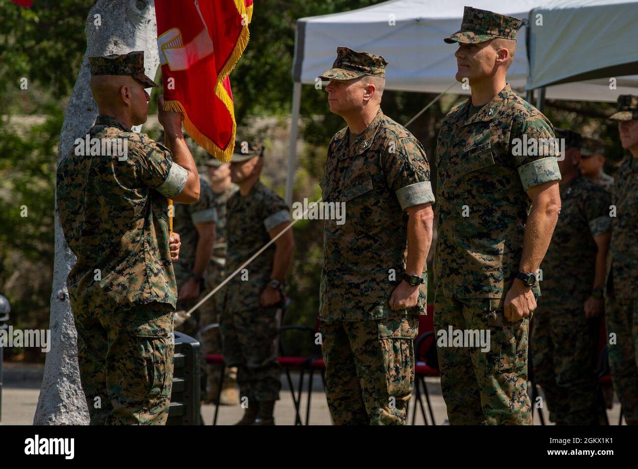 U.S. Marine Sgt. Maj. Hector Ortiz, left, the sergeant major of ...