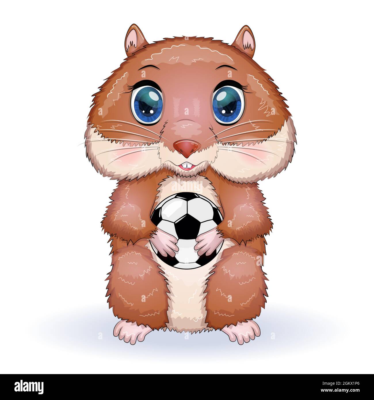 Cute hamster with soccer ball game, hamster cartoon characters, funny ...