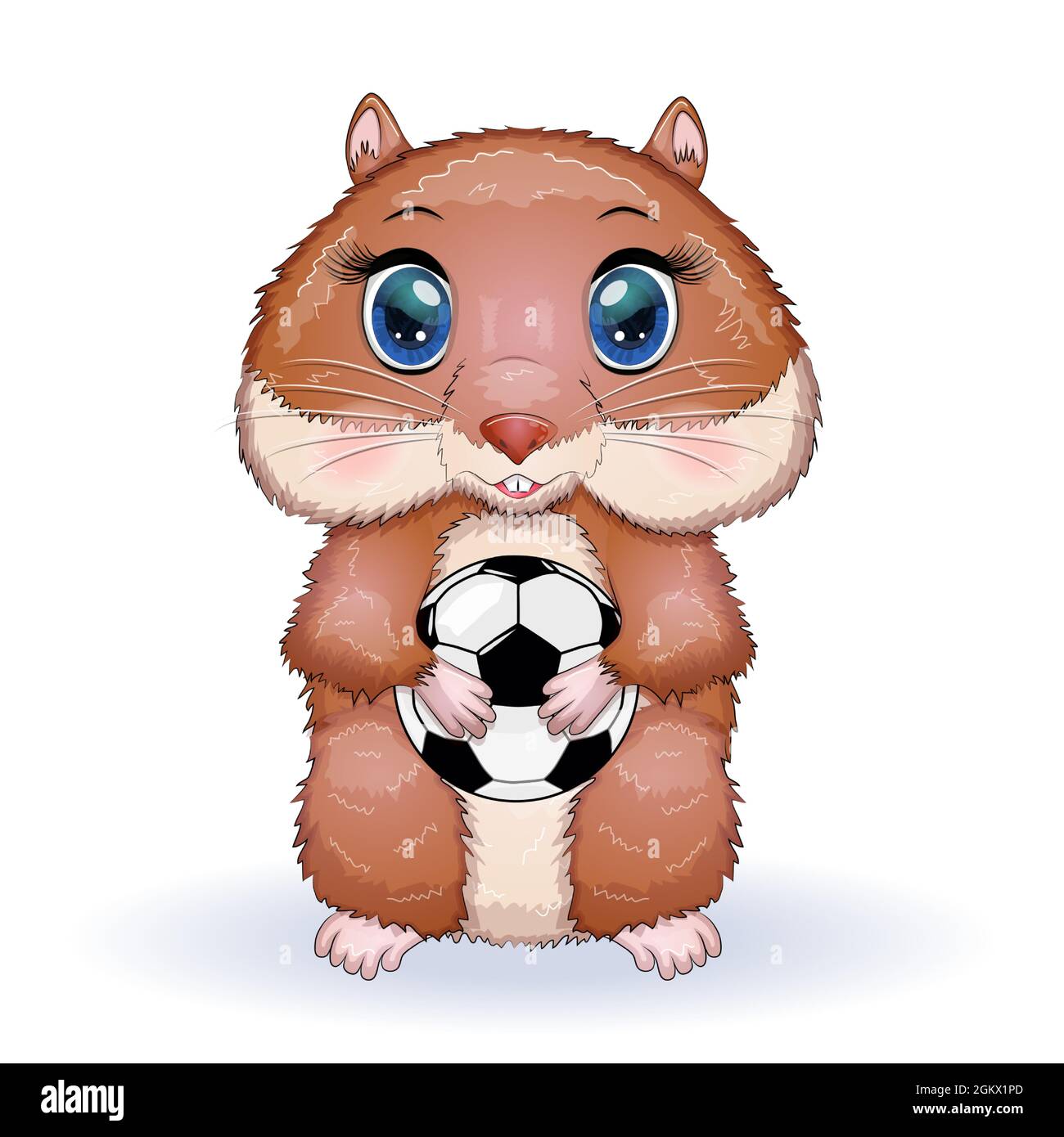 Cute hamster with soccer ball game, hamster cartoon characters, funny ...