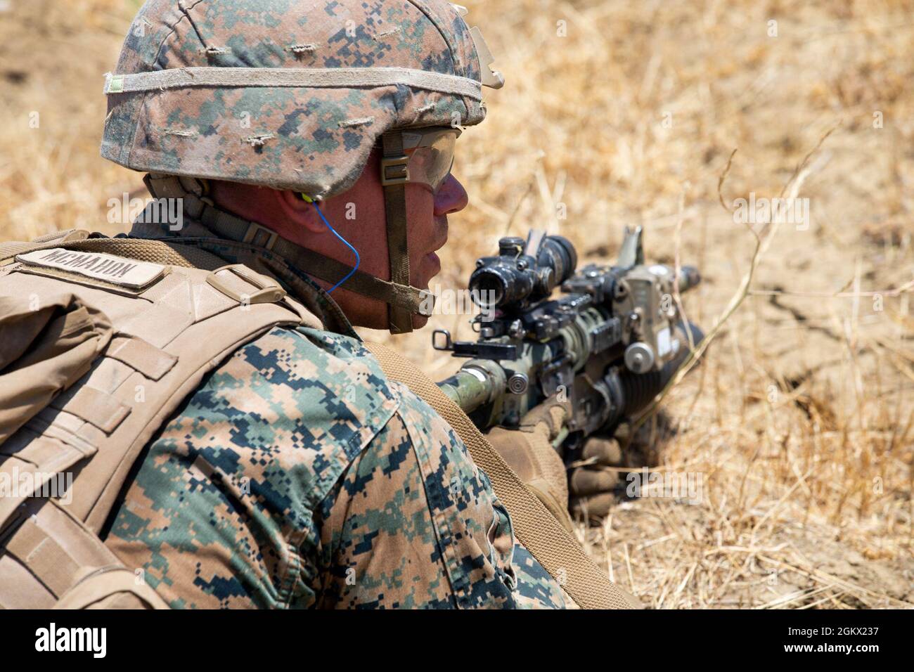U.S. Marine Corps Lance Cpl. Austin Mcmahon, a rifleman with Co. A, 1st ...