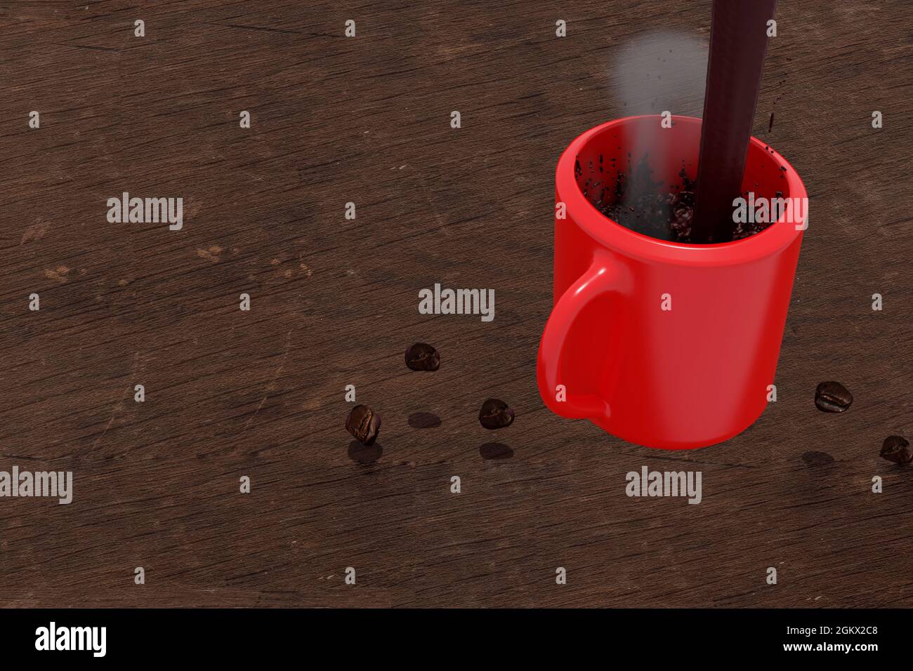 3d red coffee cup splash hi-res stock photography and images - Alamy
