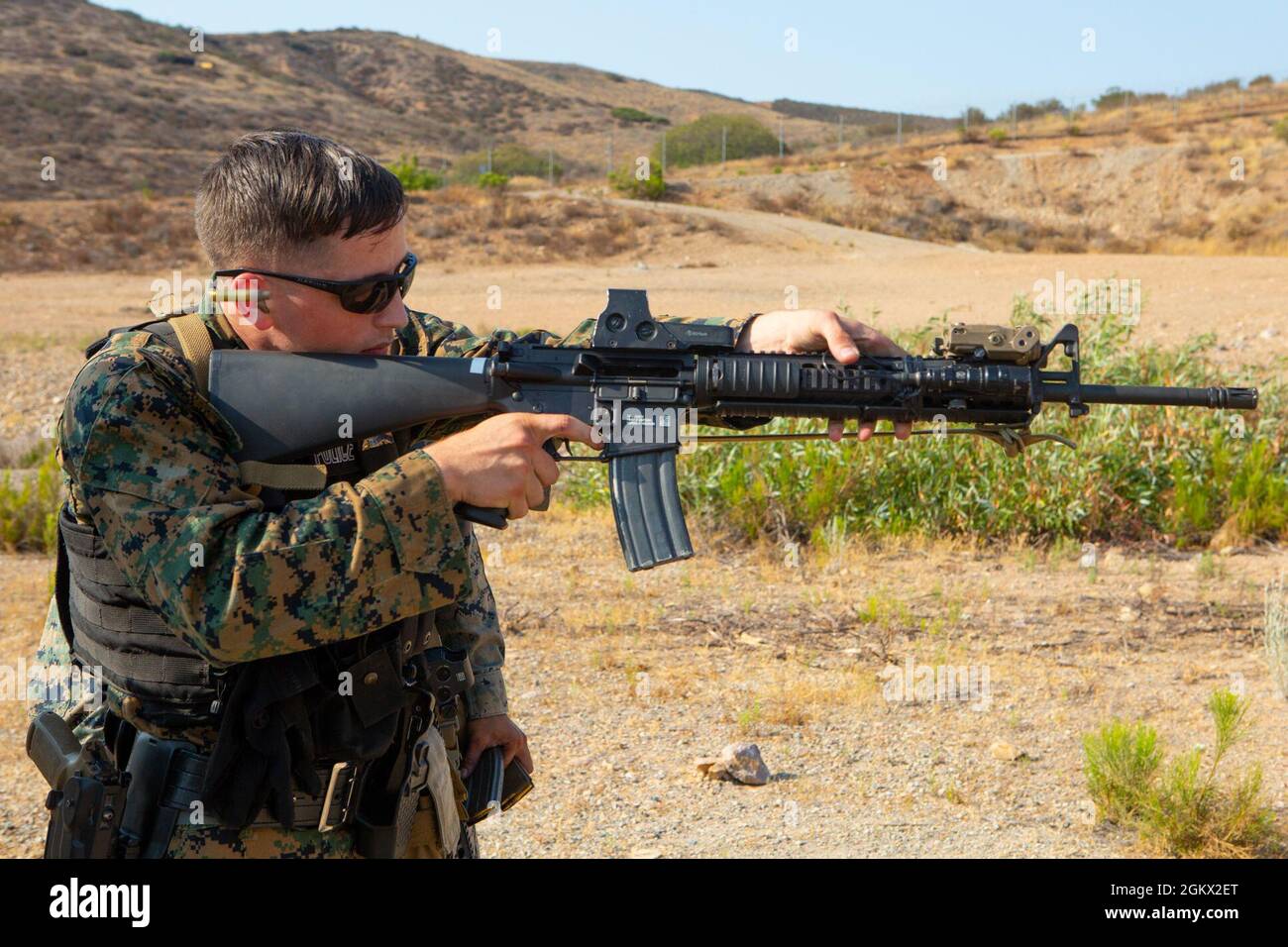 U.S. Marine Corps Cpl. Michael Cohen, a Special Reaction Team military police officer with the ...