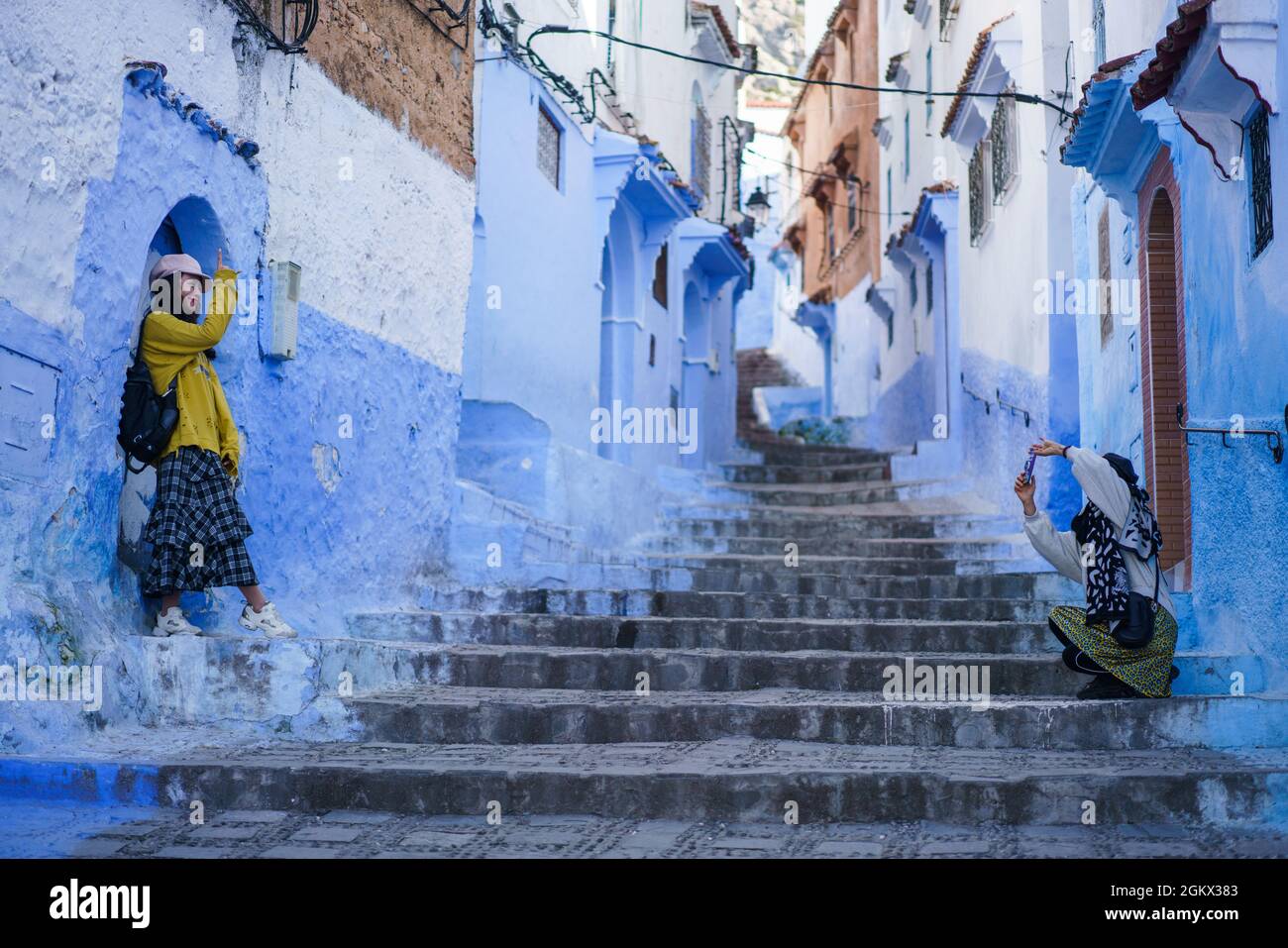 Street scene in the Chefchaouen, Morocco, Africa Stock Photo - Alamy