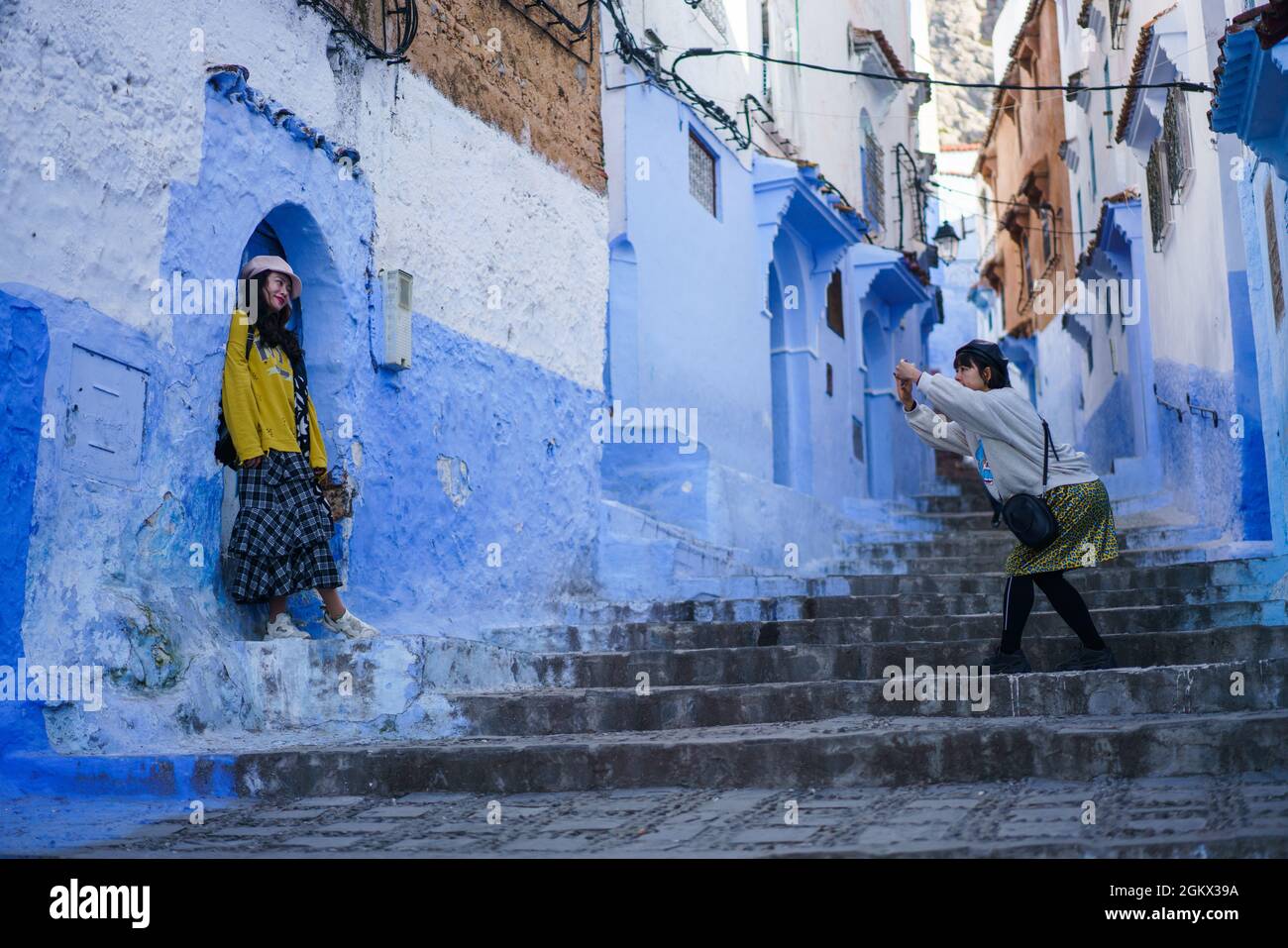 Street scene in the Chefchaouen, Morocco, Africa Stock Photo - Alamy