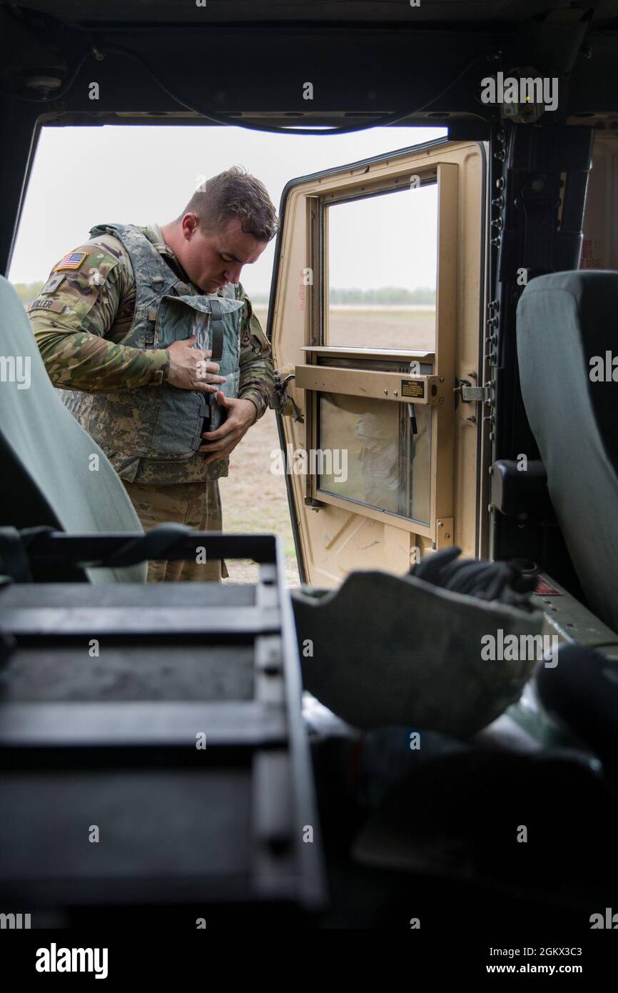 U.S. Army Specialist Aaron Moller, an Army Patriot Launching Station ...