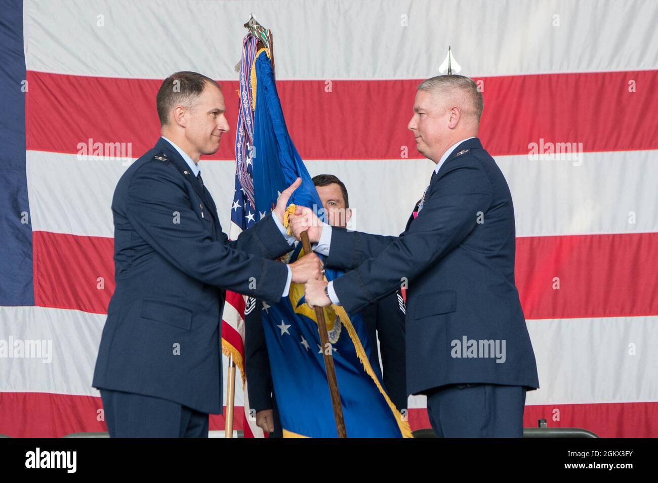 Col. Mike Peeler, right, outgoing 436th Operations Group commander ...
