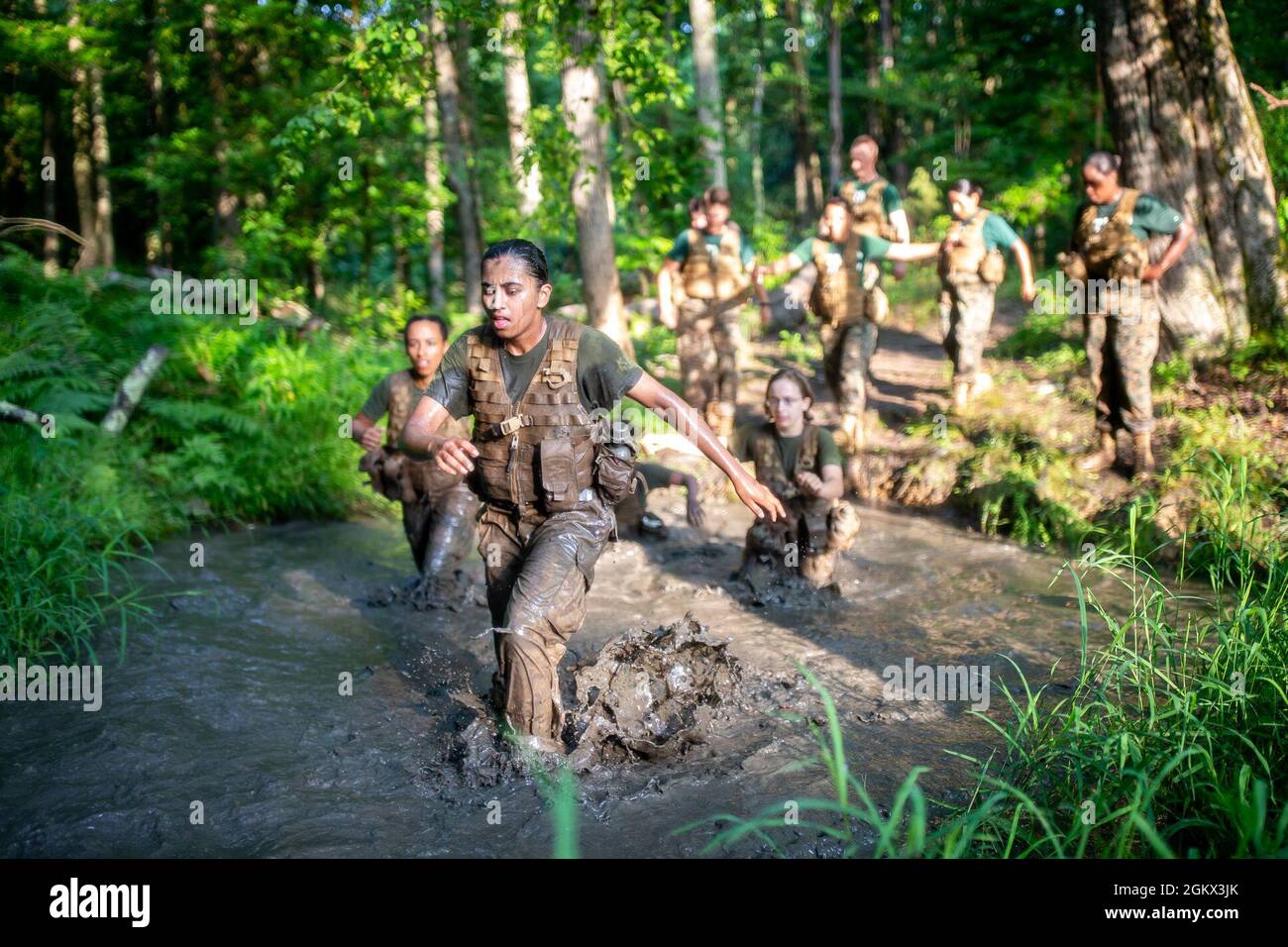 U.S. Marine Corps officer candidates with Delta Company participate in ...