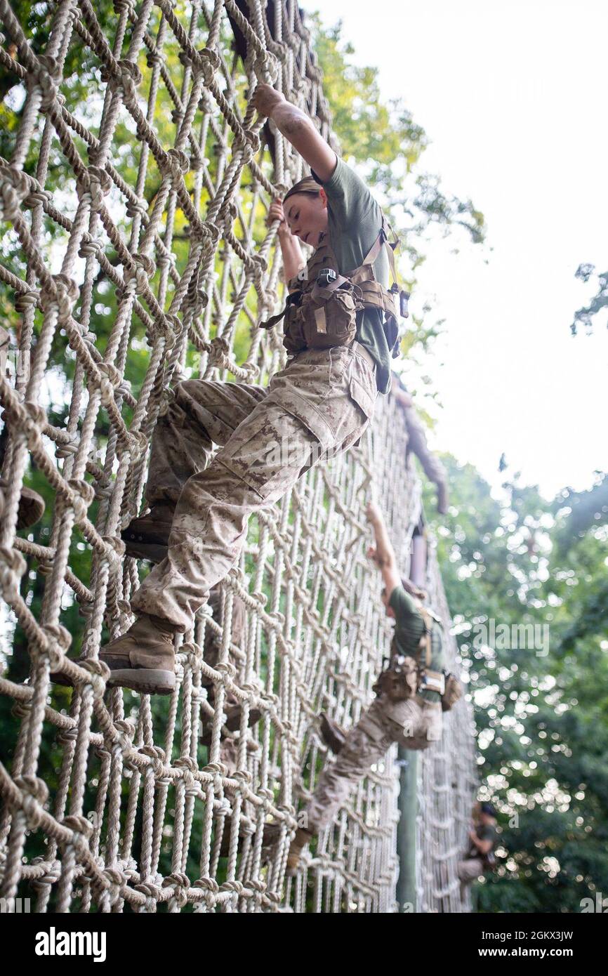 U.S. Marine Corps officer candidates with Delta Company participate in ...