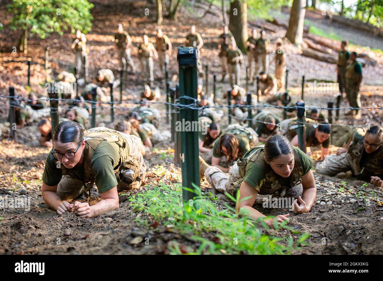 U.S. Marine Corps officer candidates with Delta Company participate in ...