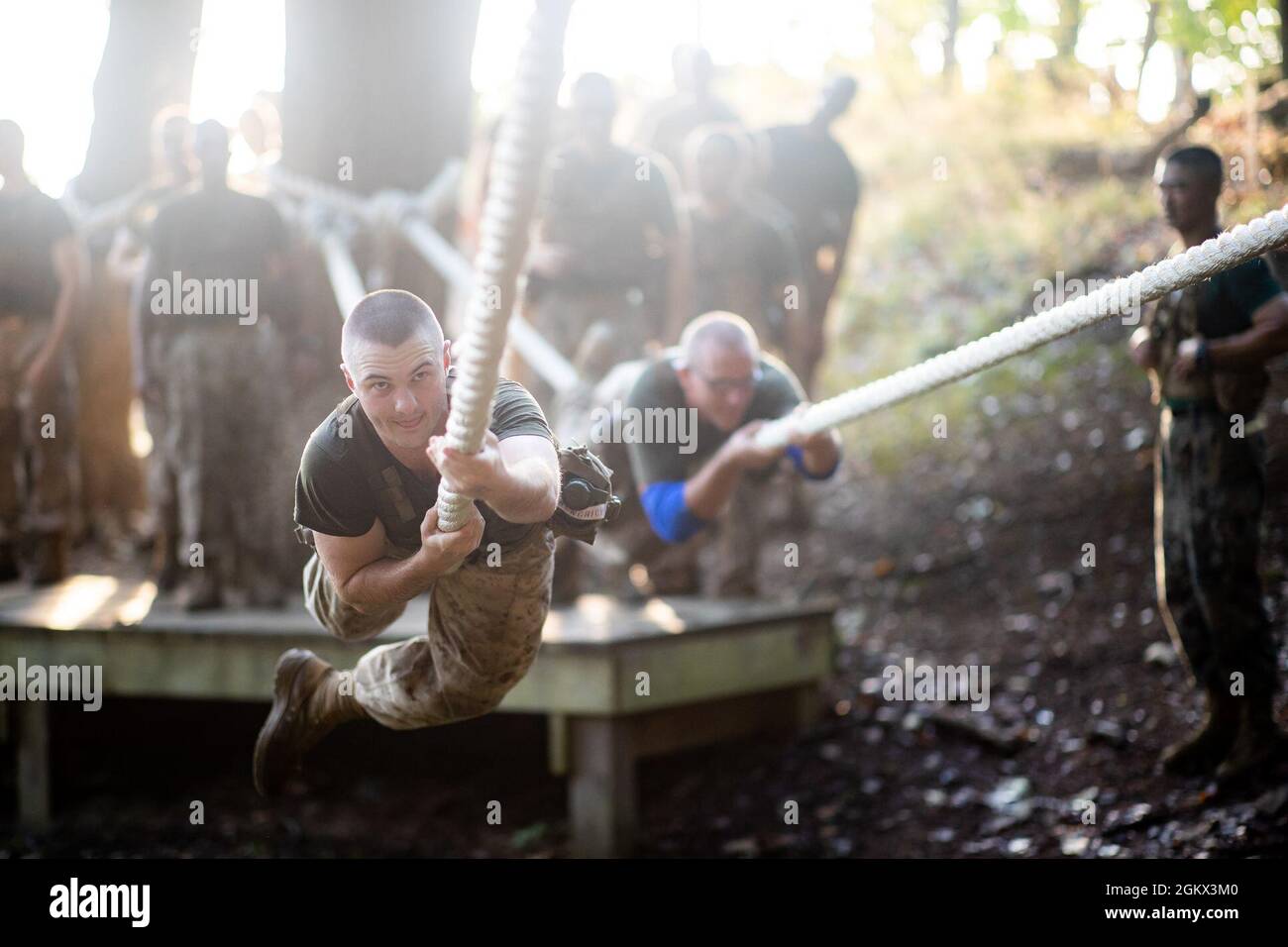 U.S. Marine Corps officer candidates with Delta Company participate in ...