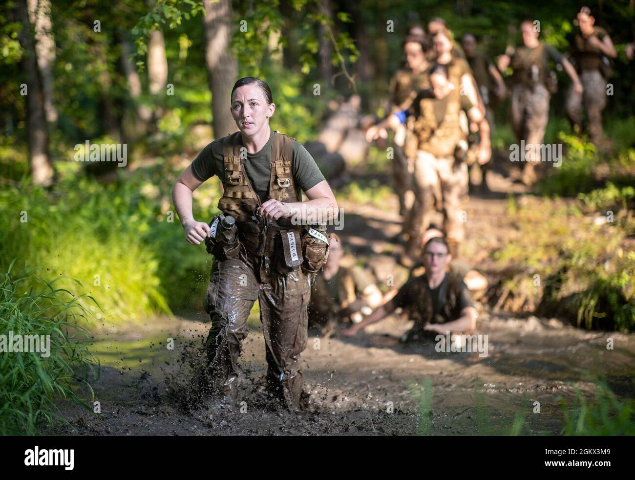 U.S. Marine Corps officer candidates with Delta Company participate in ...