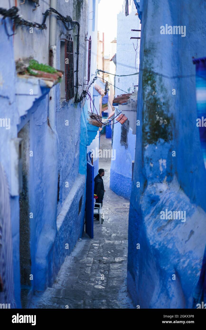 Street scene in the Chefchaouen, Morocco, Africa Stock Photo - Alamy