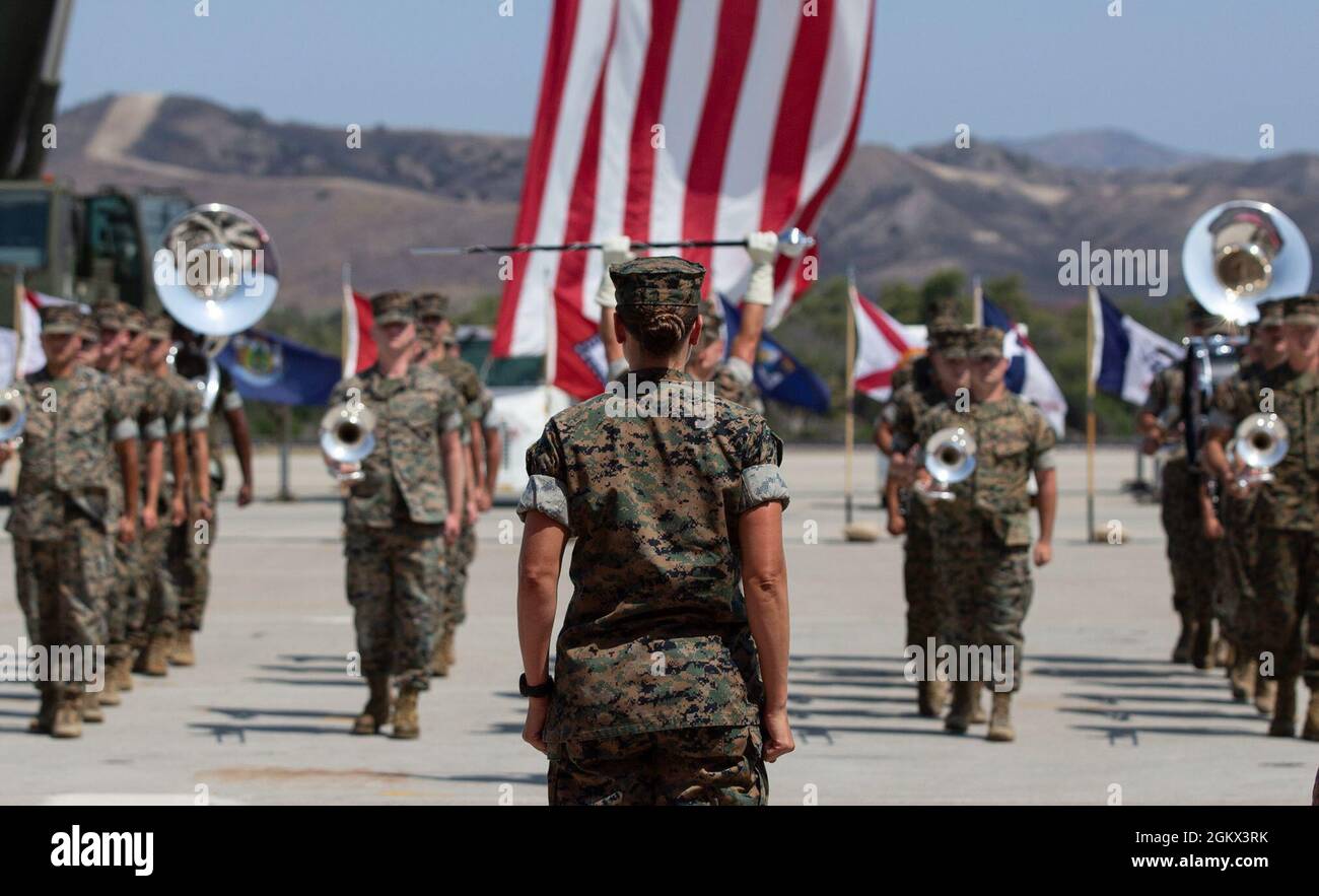U.S. Marine Lt. Col. Bridget N. Bemis, the incoming commanding officer ...