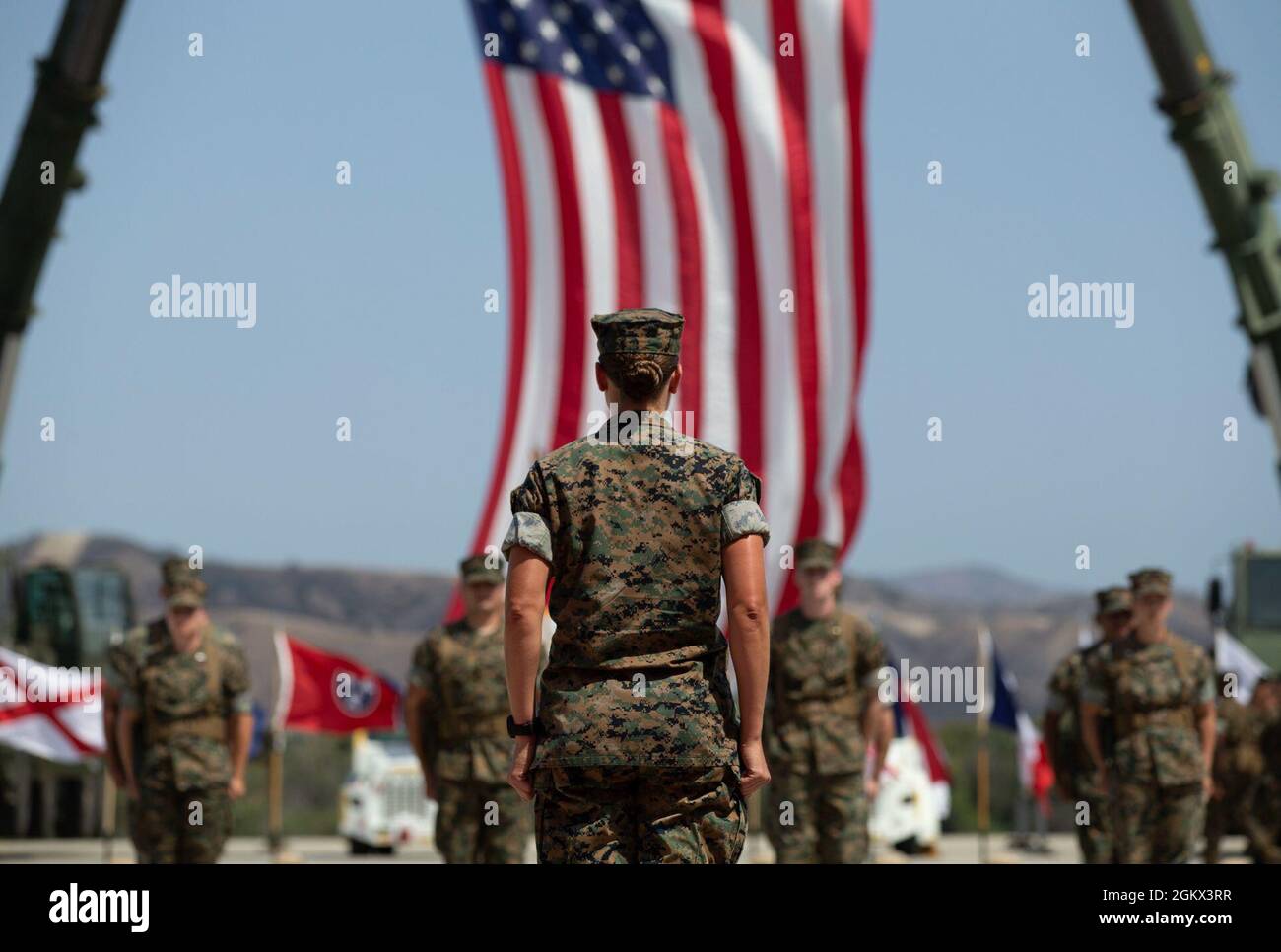 U.S. Marine Lt. Col. Bridget N. Bemis, the incoming commanding officer ...