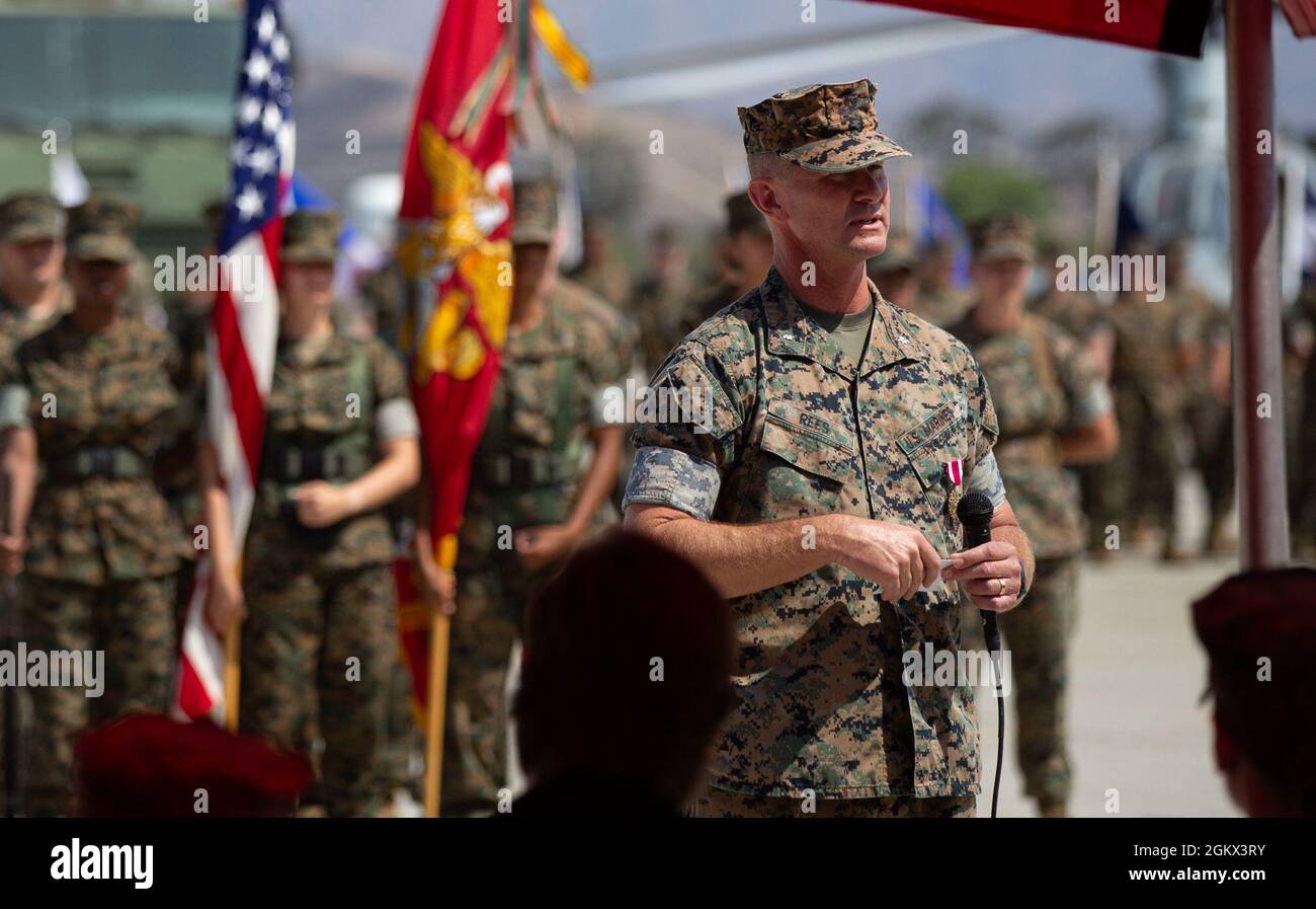 U.S. Marine Lt. Col. Forest J. Rees III, the outgoing commanding ...