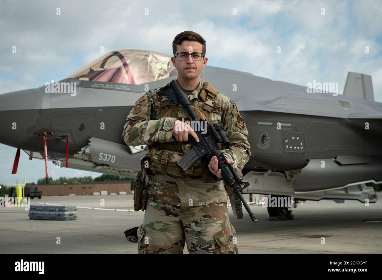 U.S. Air Force Airman 1st Class Nathan Carter, a 354th Security Forces ...