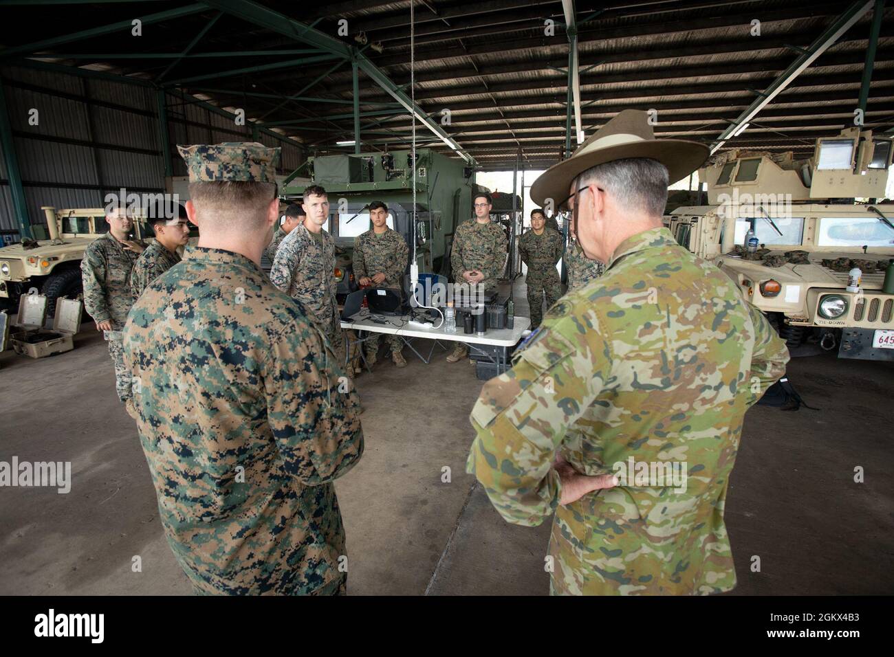 The Chief of the Australian Army Richard Burr, right, listens to U.S ...