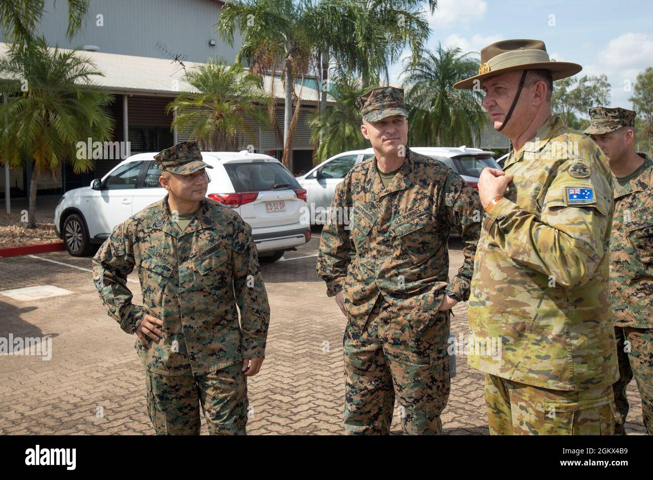 Australian Army Warrant Officer Grant McFarlane, right, Regimental ...