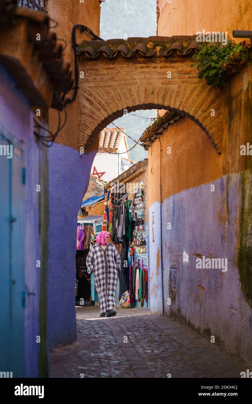 Street scene in the Chefchaouen, Morocco, Africa Stock Photo - Alamy
