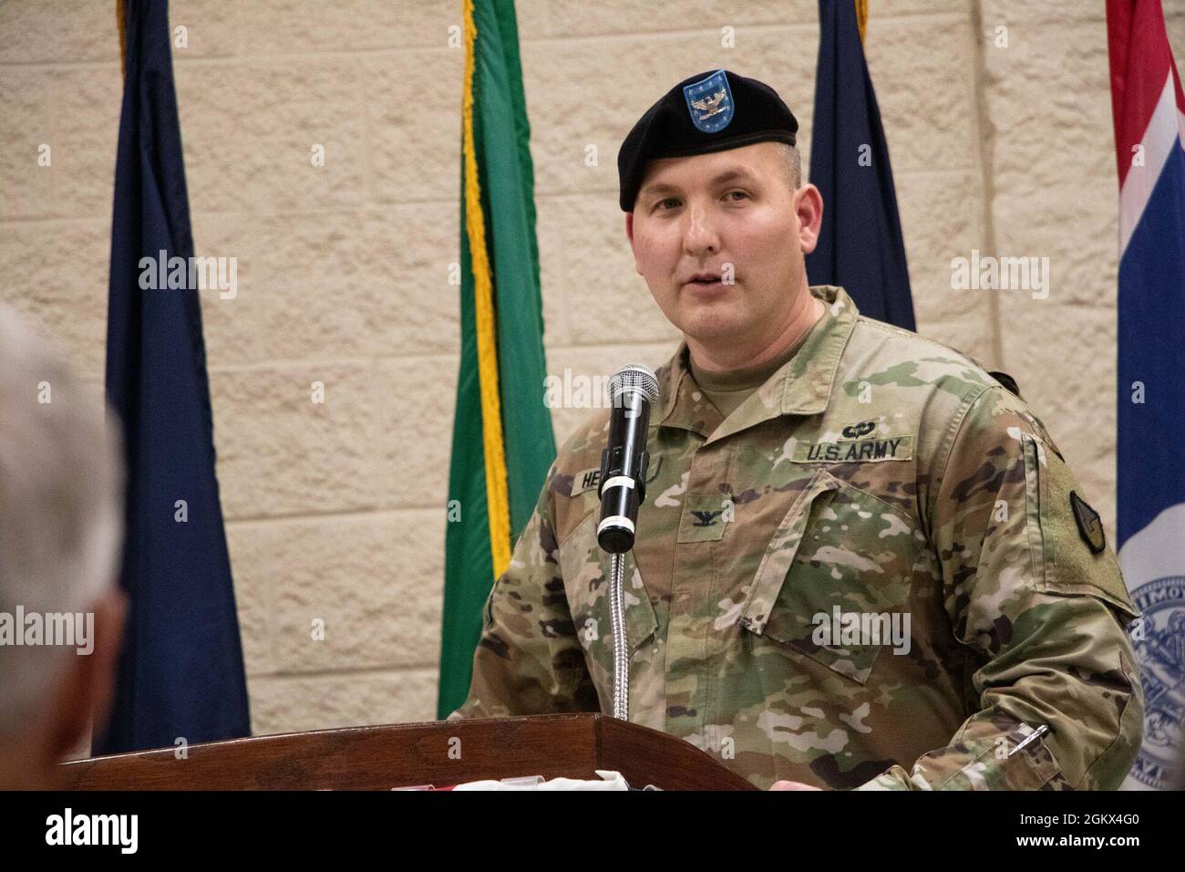 Col. Martin J. Hendrix III addresses the audience, including local-area ...