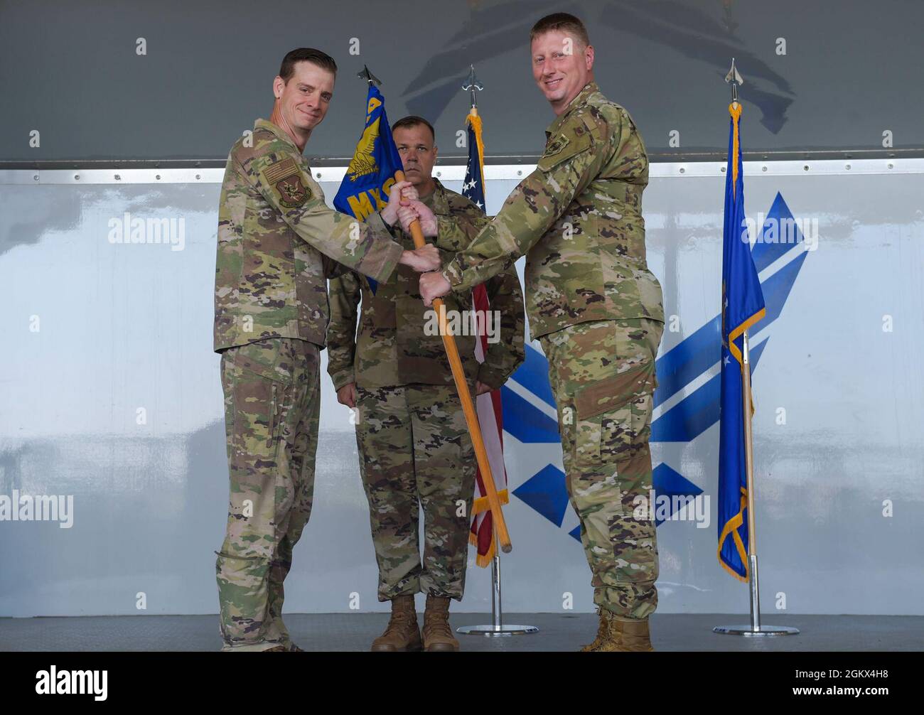 U.S. Air Force Col. Jason A. Purdy, right, assumes command of the 23d Maintenance Group with Col ...