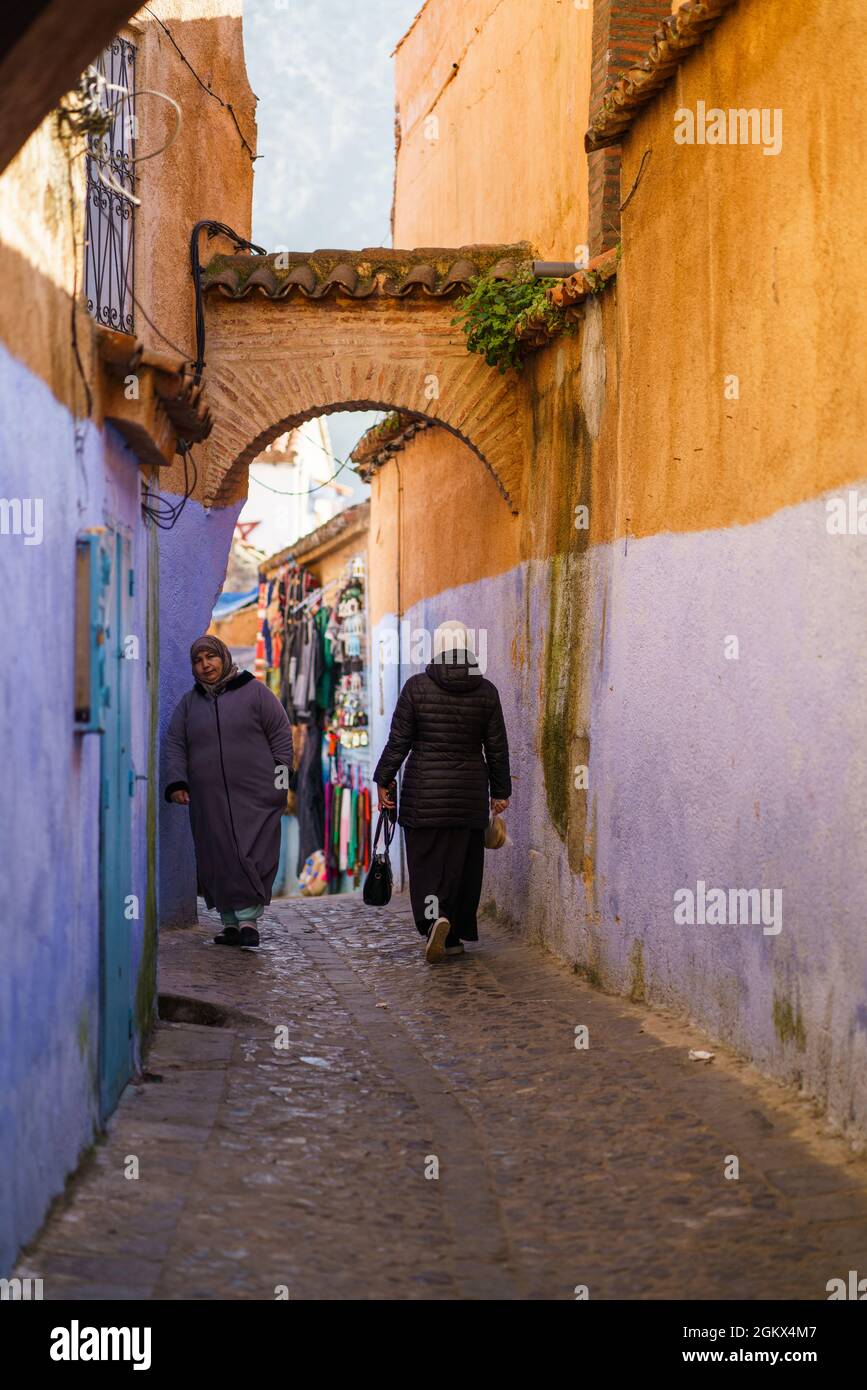 Street scene in the Chefchaouen, Morocco, Africa Stock Photo - Alamy