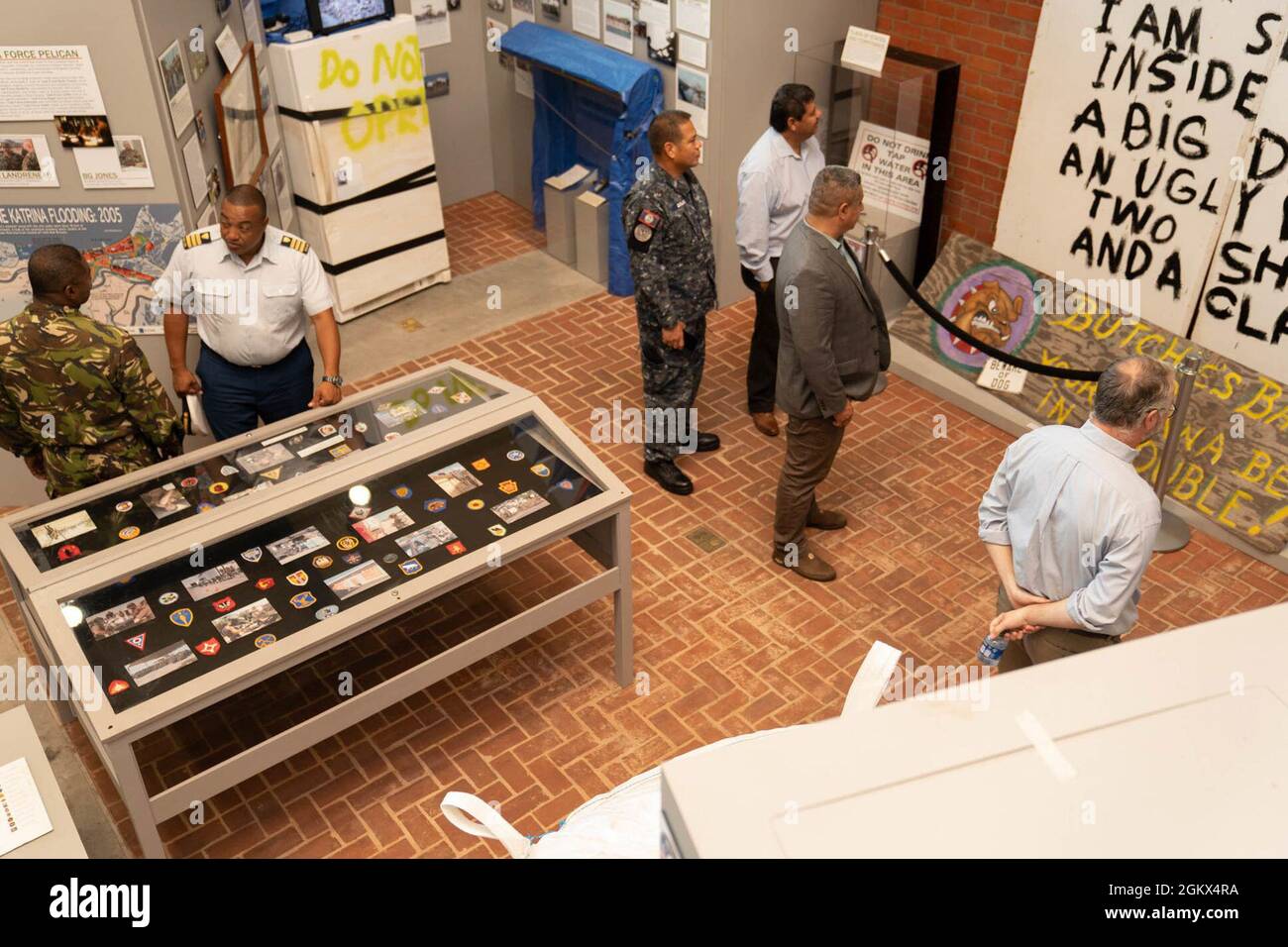 Rhett Breerwood, historian Louisiana National Guard, leads a guided ...