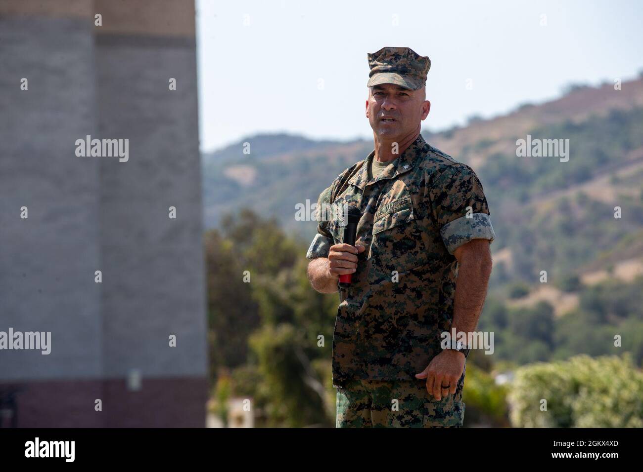 U.S. Marine Lt. Col. Carin Calvin, the outgoing commanding officer of ...