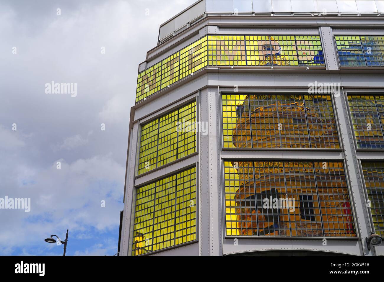 PARIS, FRANCE -8 JUL 2021- View of the Printemps department store ...