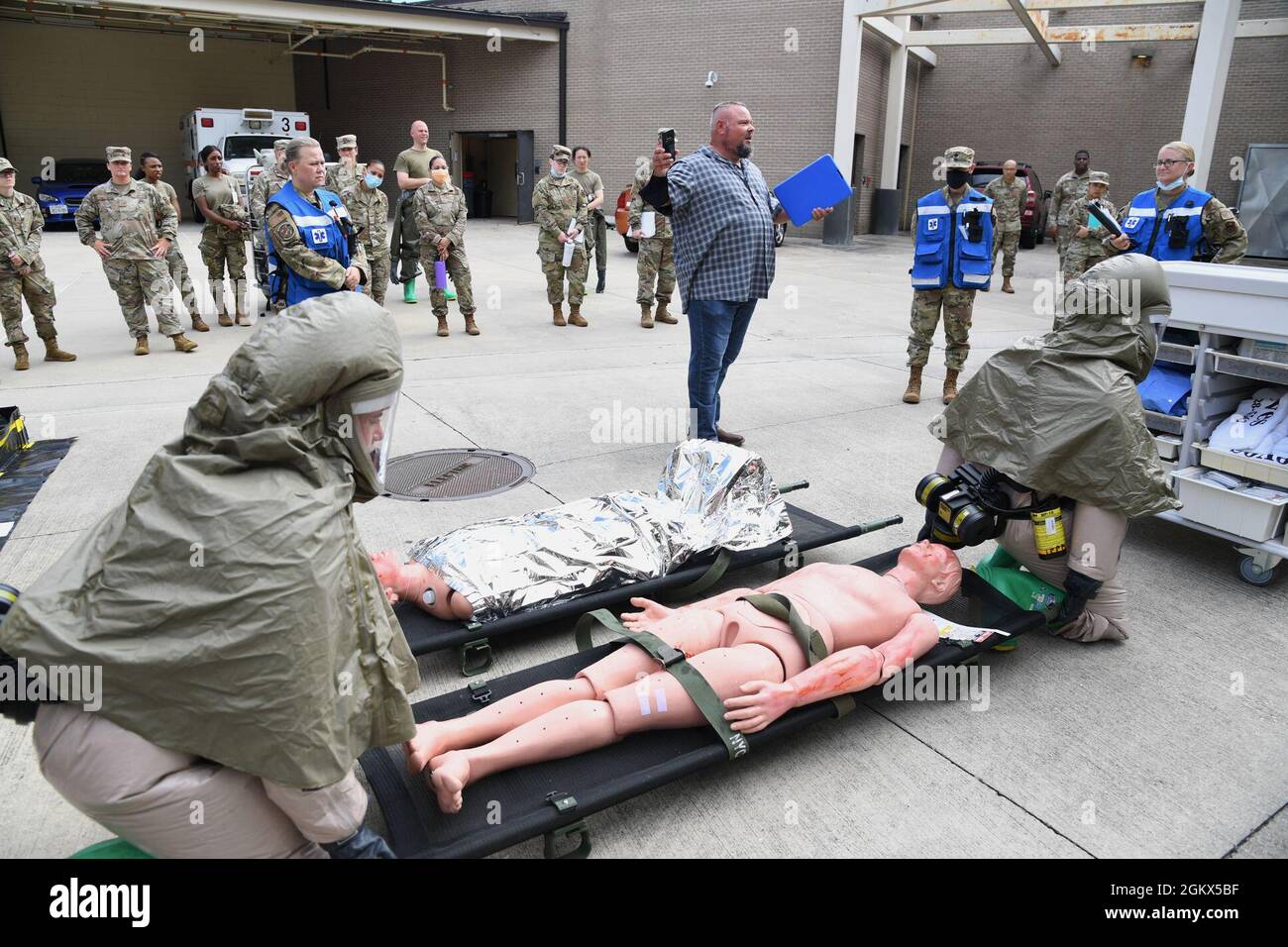 Members of the 81st Medical Group participate in an 81st MDG functional ...
