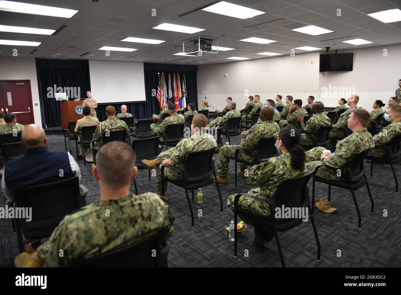 Master Chief Mass Communication Specialist Misty Flynn speaks at the ...