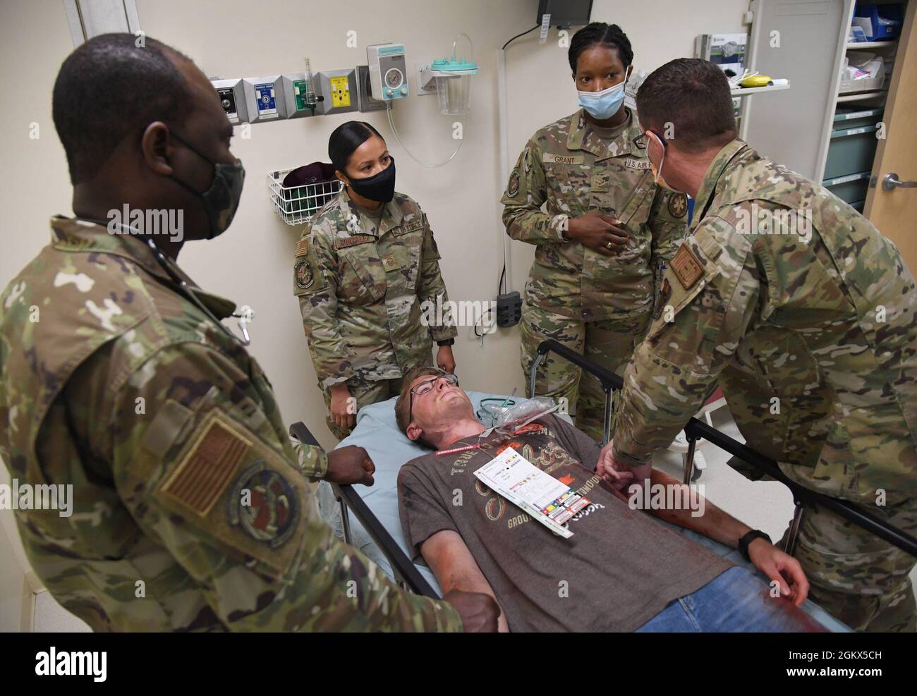 Members of the 81st Medical Group participate in an 81st MDG functional ...