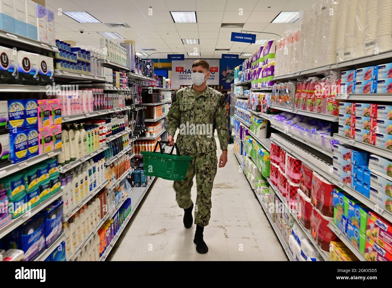 Sailors assigned to U.S. Navy Support Facility Diego Garcia shop at the ...