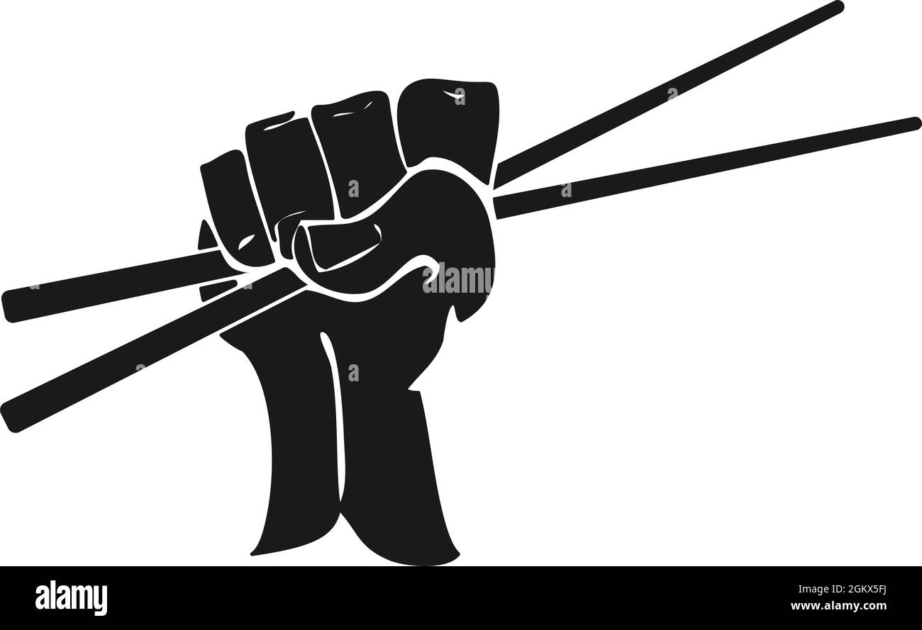 Hand or fist holding chopsticks in vector icon Stock Vector Image & Art ...
