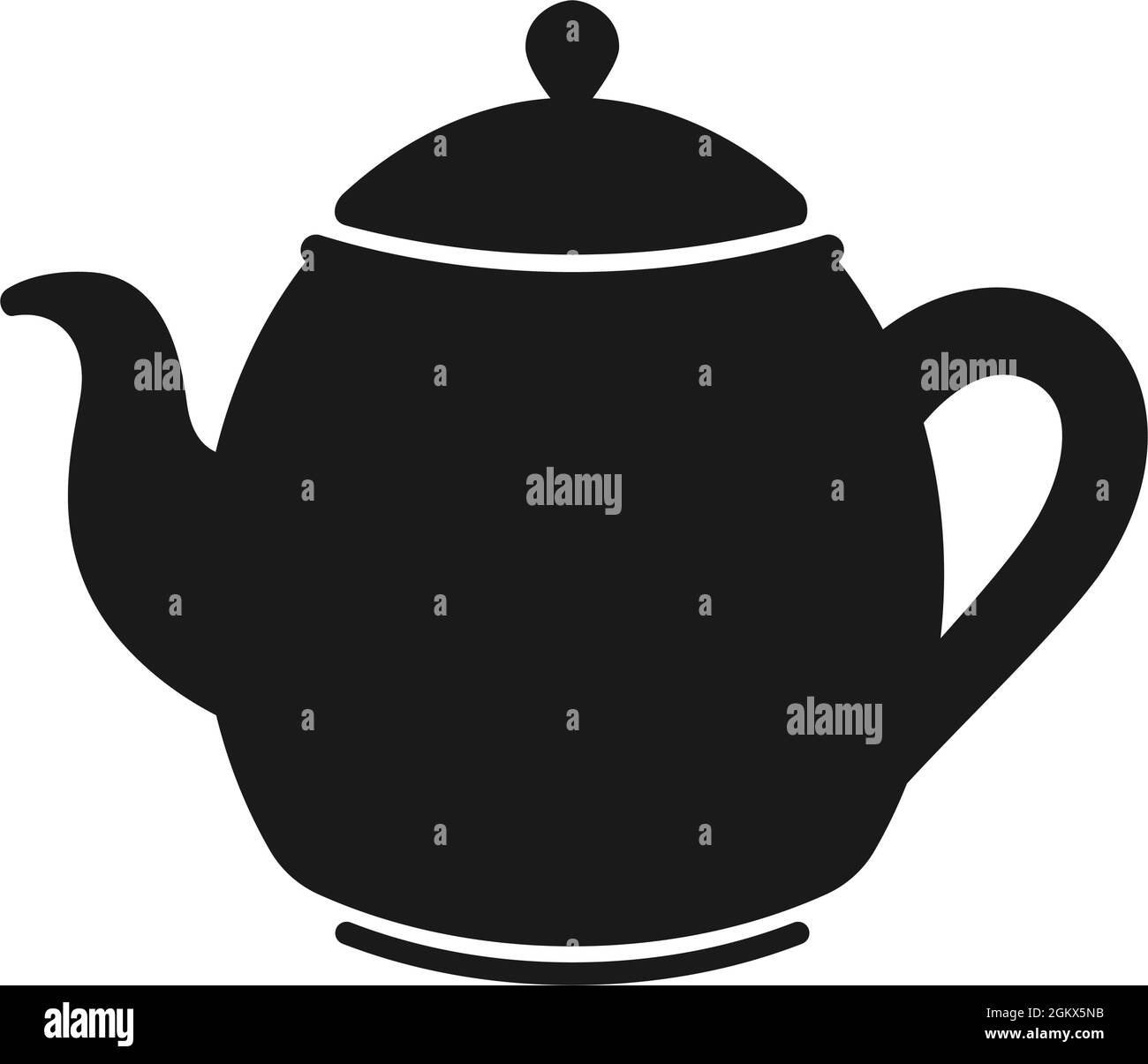 Traditional porcelain tea pot or teapot in vector icon Stock Vector ...